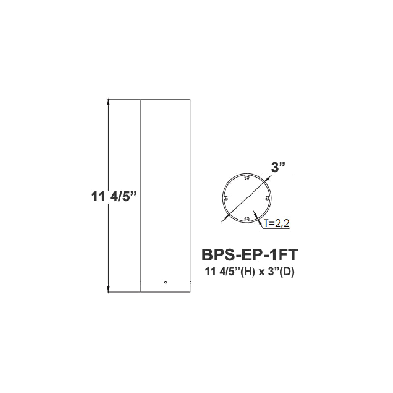 Westgate BPS-EP-1FT 1-ft Bollard Pole System Extension Pole – LBC ...