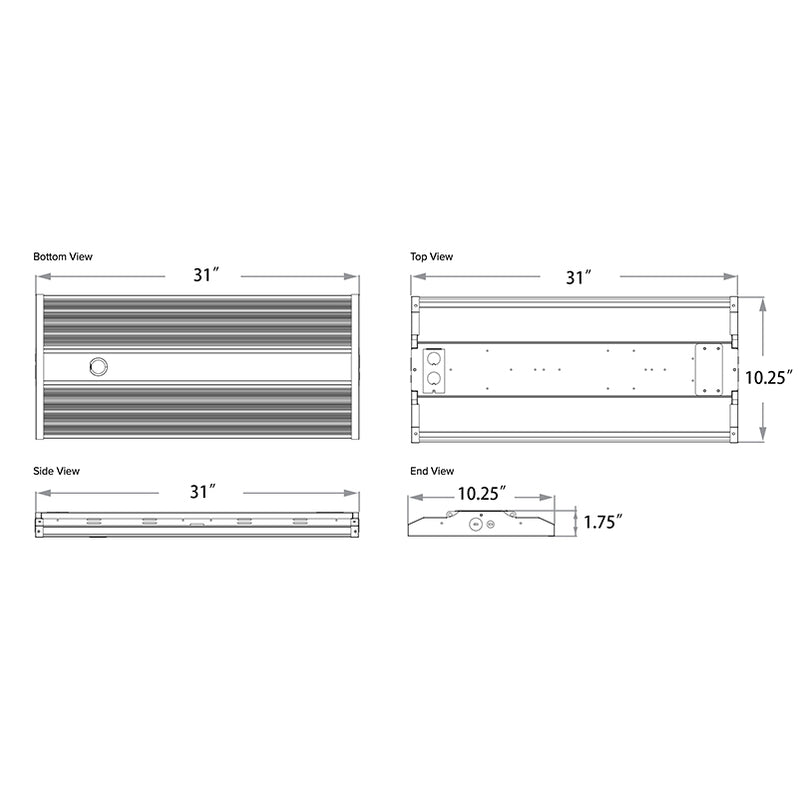 Columbia CLH2-LSCS-EDU-MD LED Linear High Bay, Lumen & CCT Selectable,