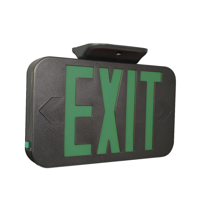 Compass CEGB Black Thermoplastic LED Emergency Exit Sign, NiCad Batter