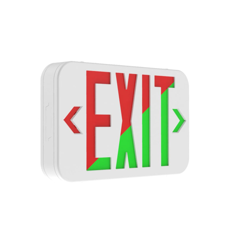 Compass CARG White Thermoplastic LED Exit Sign, AC Only - Universal Fa