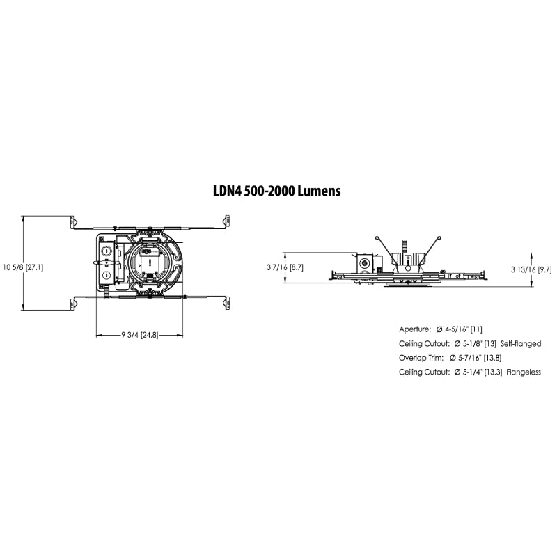 Lithonia LDN4 4" LED Round New Construction Downlight