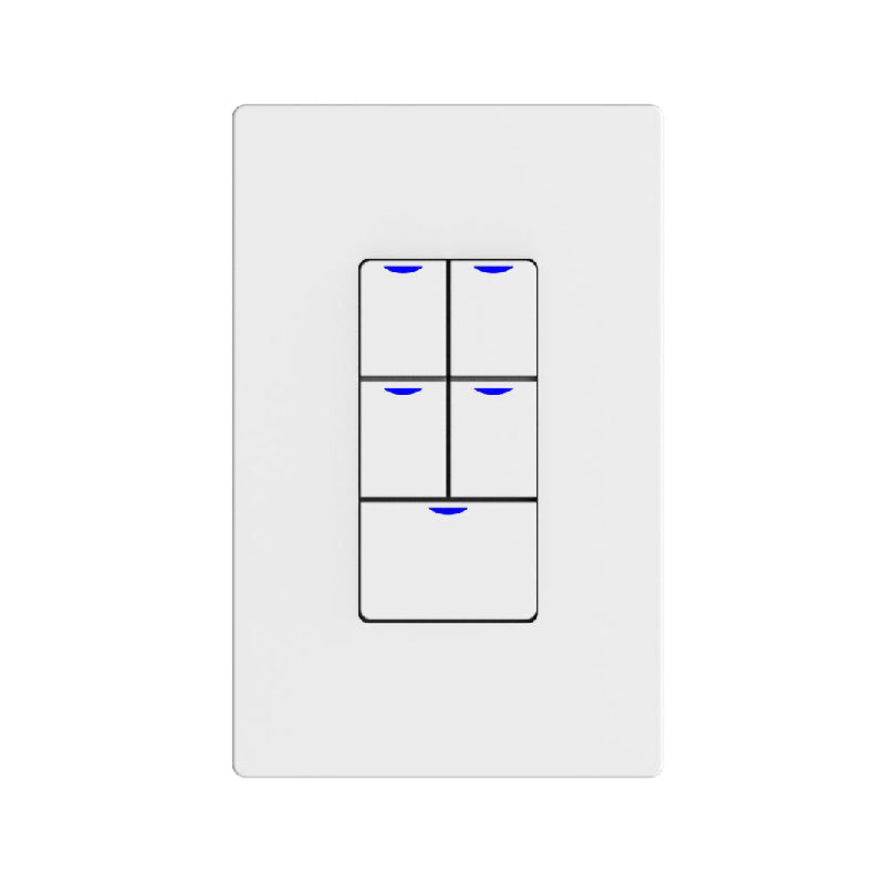 NX Lighting Controls NXSW2 NX Smart Wall Station, 5 Toggle Button