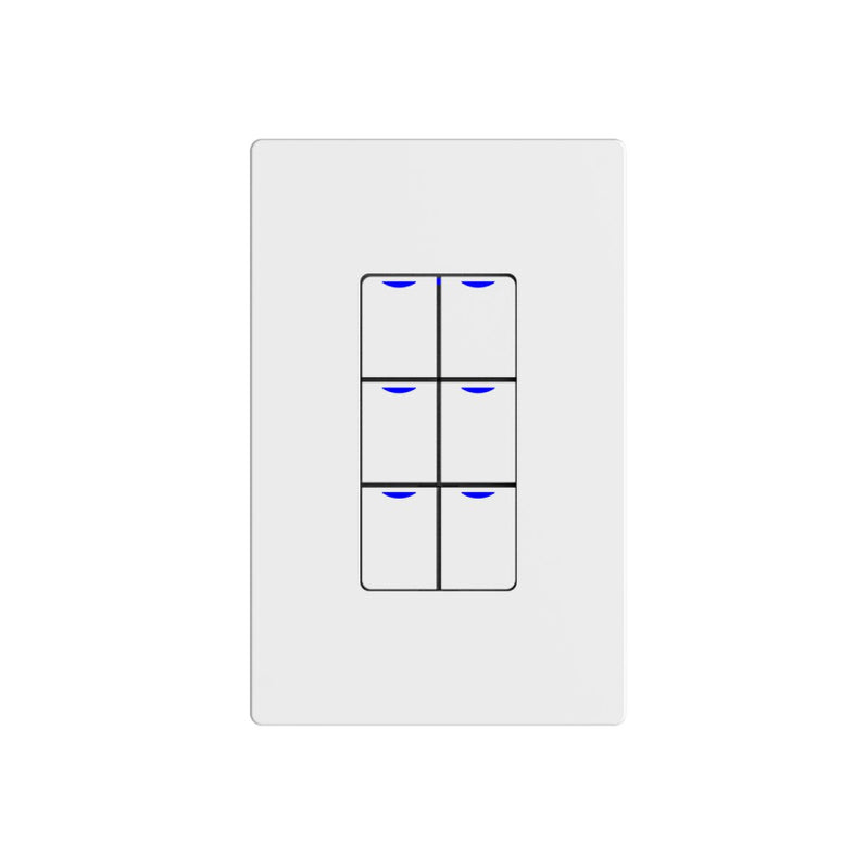 NX Lighting Controls NXSW2 NX Smart Wall Station, 6 Toggle Button
