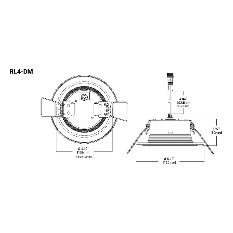 Halo RL4 4" LED Canless Recessed Downlight, Lumen/CCT Selectable and W