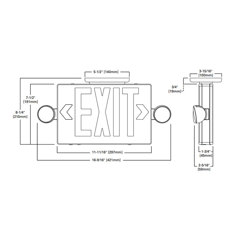 Sure-Lites APC7RG Series Combination LED Exit Sign and Emergency Light
