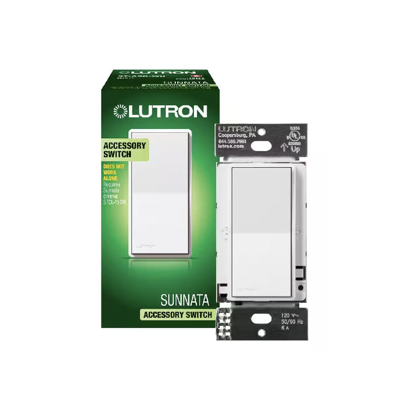 Lutron ST-ASR-WH Sunnata LED+ Accessory Switch, 3 Way Incandescent/LED