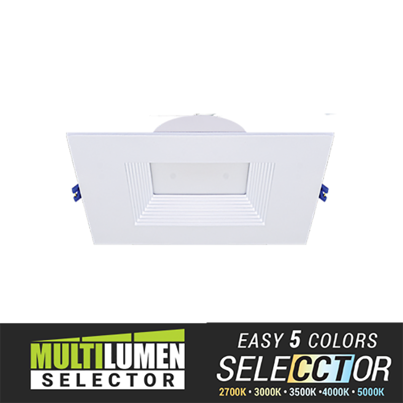 Elite RPL687 6" Square Baffle LED Downlight, Lumens & CCT Selectable