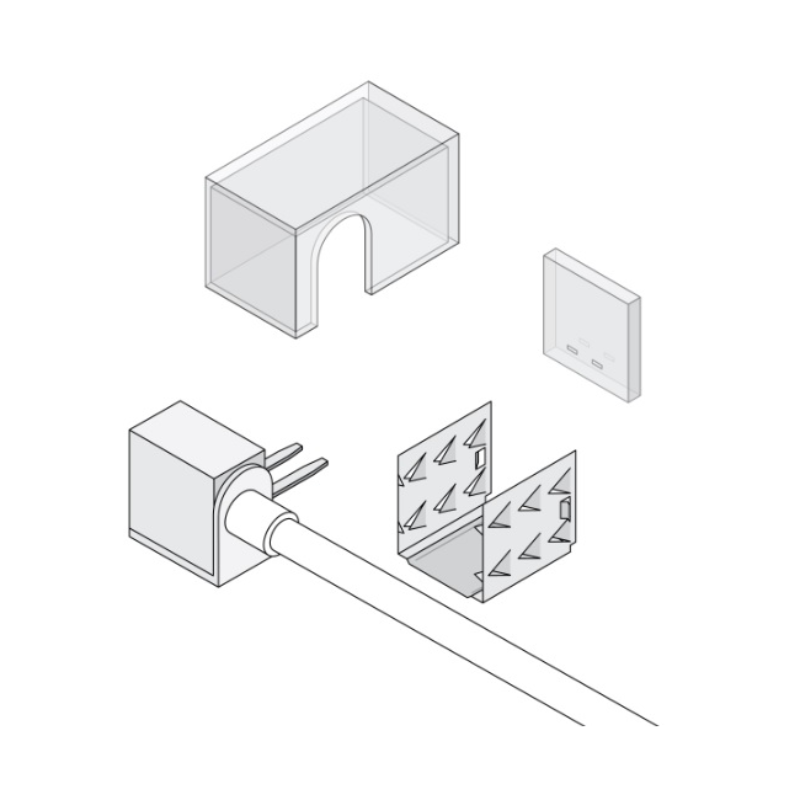 Diode LED Linaire Flex Top Bend Field Connector, Side