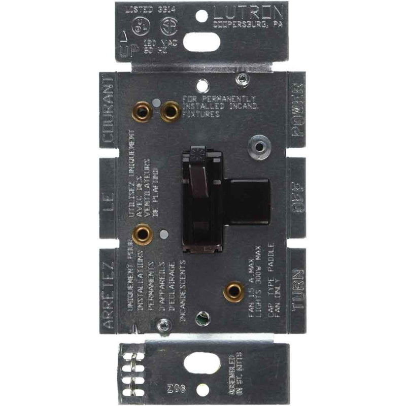 Lutron AY2-LFSQ Ariadni Toggler 1.5 Amp Single Pole 3-Speed Fan Contro