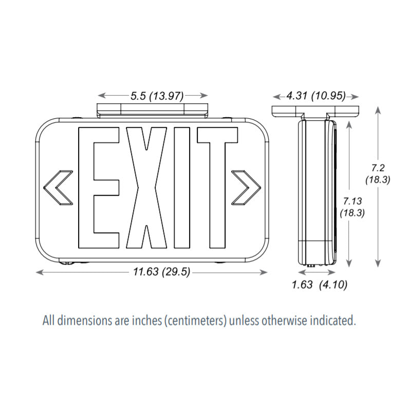 Lithonia Contractor Select EXR LED Exit Sign with Battery Back-up - Re ...